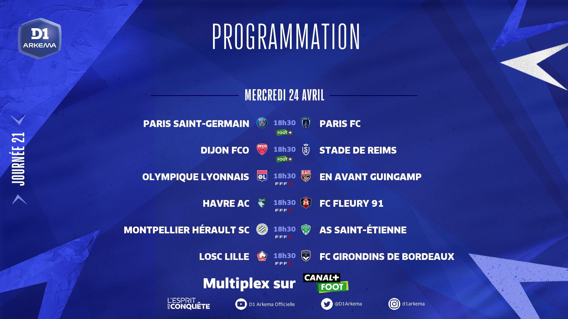 J21 : la programmation TV