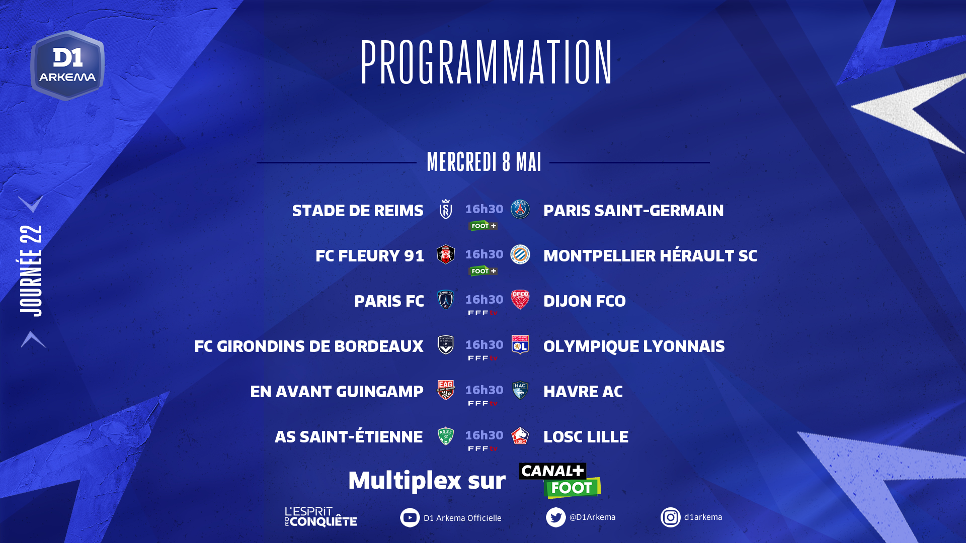 J22 : la programmation TV