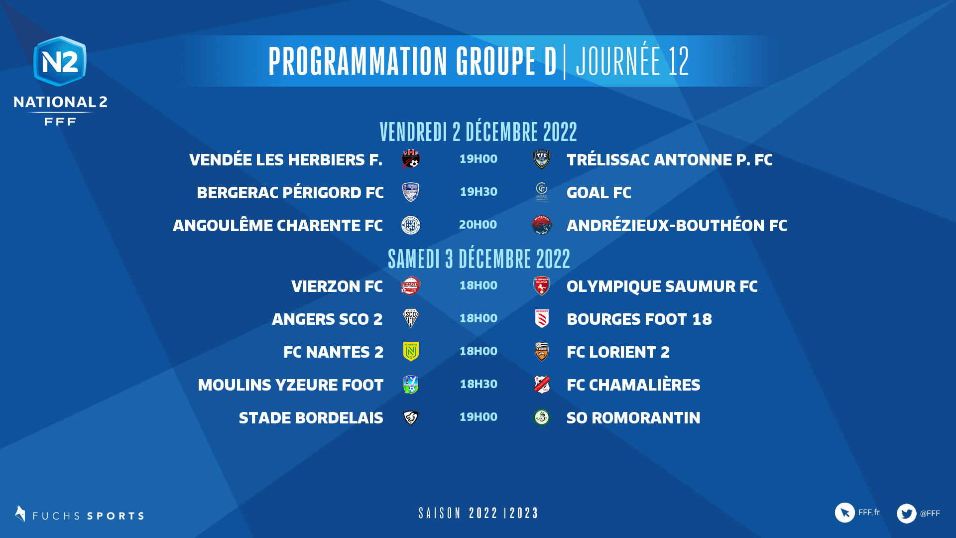 J12 : le programme du week-end